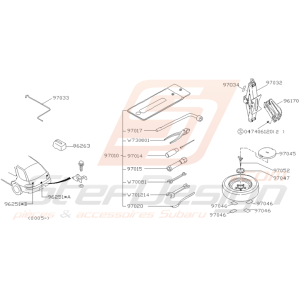 Schéma Trousse à Outils et Cric Origine Subaru GT 1993 - 2000 | Stef Design