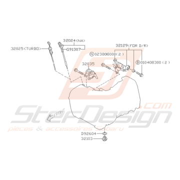 Schéma Support de Boite Origine Subaru Impreza GT 1999 - 2000 | Stef Design