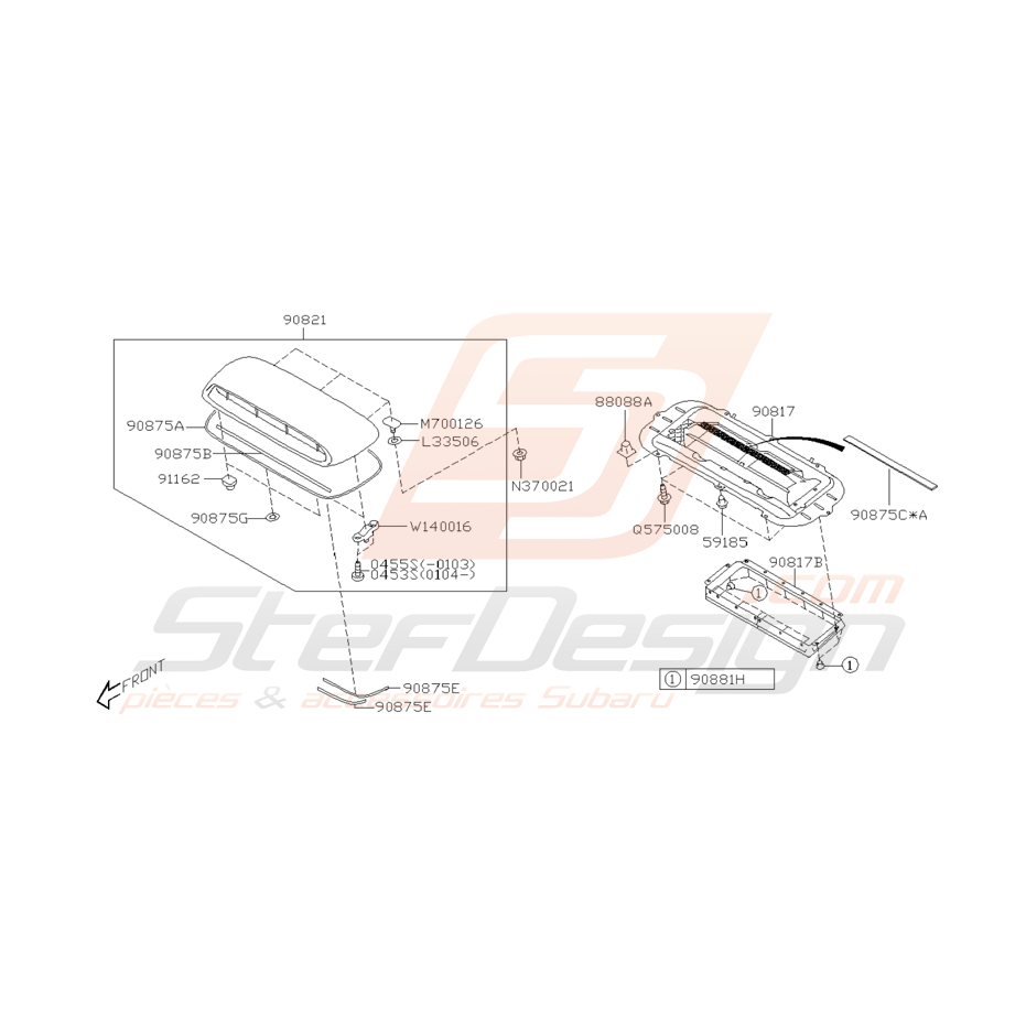 Schéma Prise d'air de Capot Origine Subaru WRX 2001 | Stef Design Schéma Prise d'air de Capot Origine Subaru WRX 2001 | Stef Design