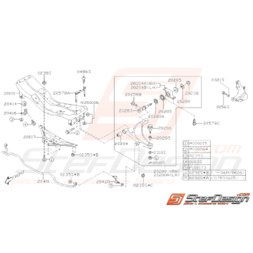Schéma de Train Avant Origine Subaru WRX 05 - 06 STI 05 - 07 | Stef Design