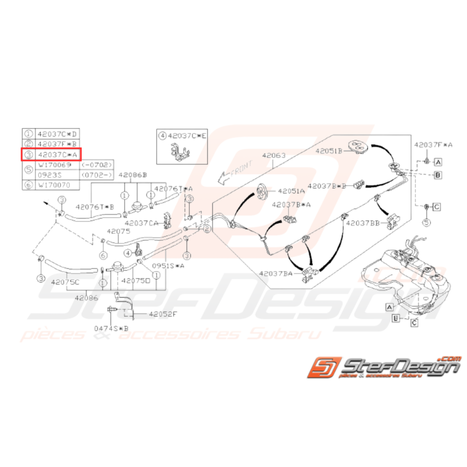 Collier de durite Essence Origine Subaru GT 93-98 WRX STI 01-14 | Stef ...