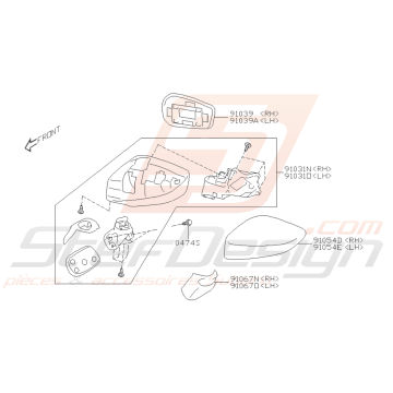 Schéma Rétroviseur Origine Subaru BRZ 2013 - 2019 | Stef Design