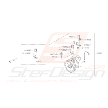 Schéma Pompe Direction Assistée Origine Subaru FORESTER 05-07 | Stef Design